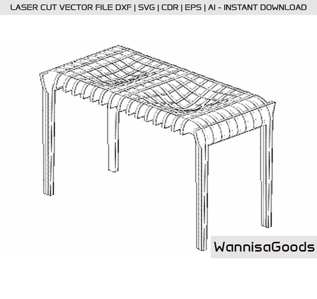 Laser Cut Puzzle Parametric Table With Fruit Bowls Laser Cut Dxf ...