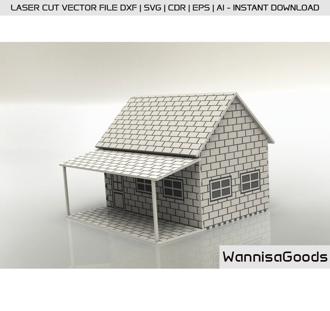 Laser Cut File Brick House Cnc Files Doll Houses Cnc Wood Lazer Cut ...