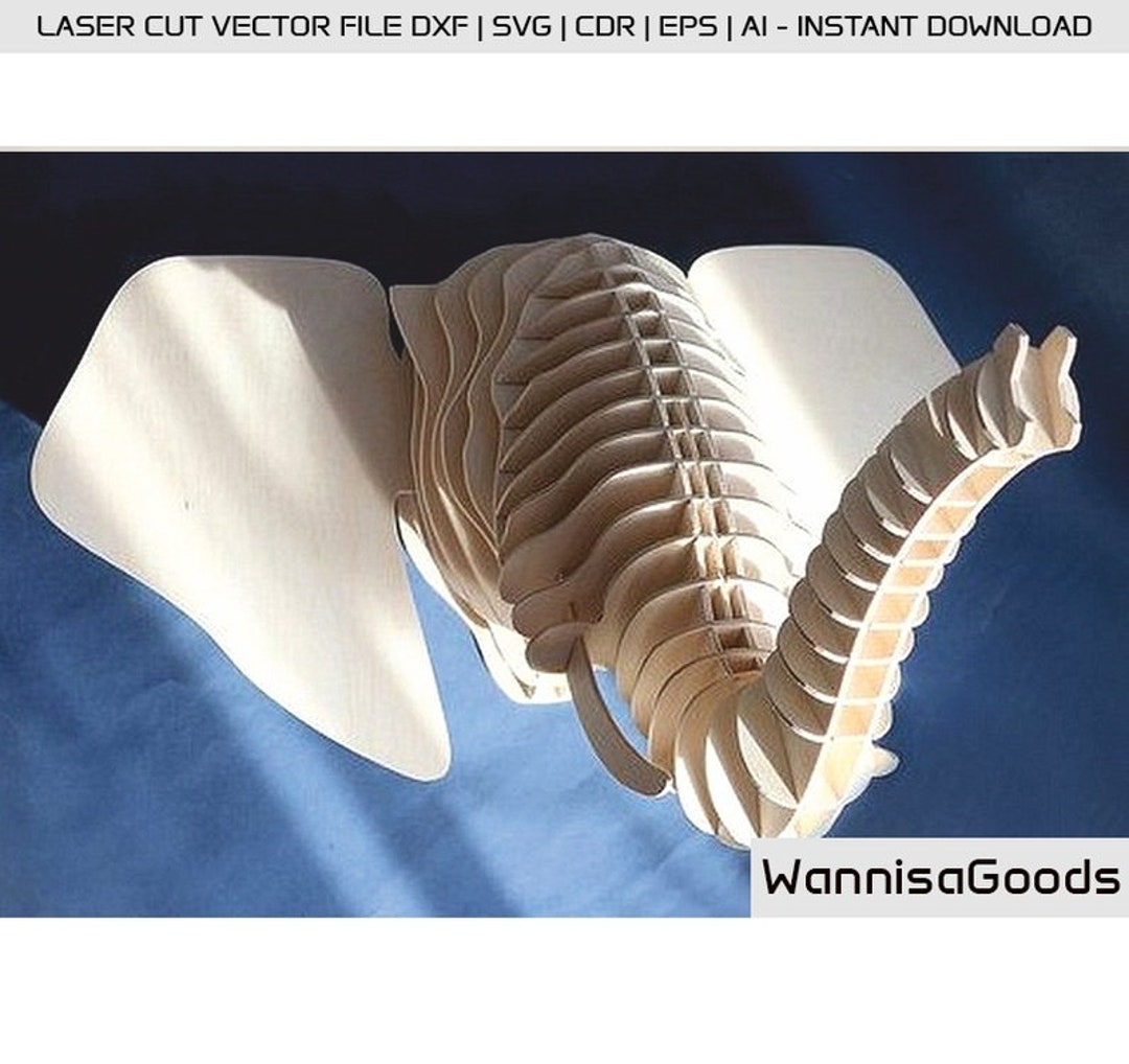 Laser Cut Puzzle Elephant Head Cnc Router Files Animals Cnc Files ...