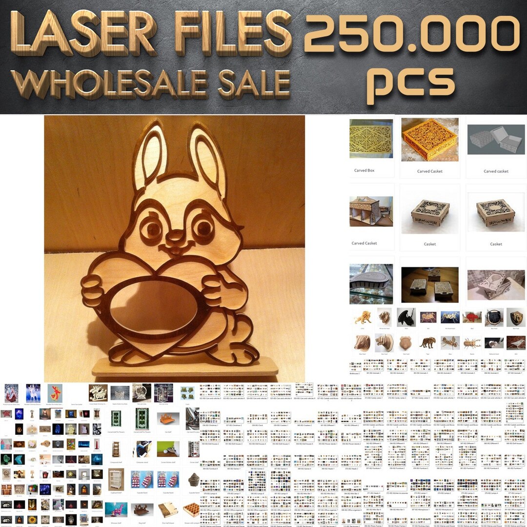 250.000 Laser Cut Files Bunny Photo Frame Vector Model, Laser Cut File ...