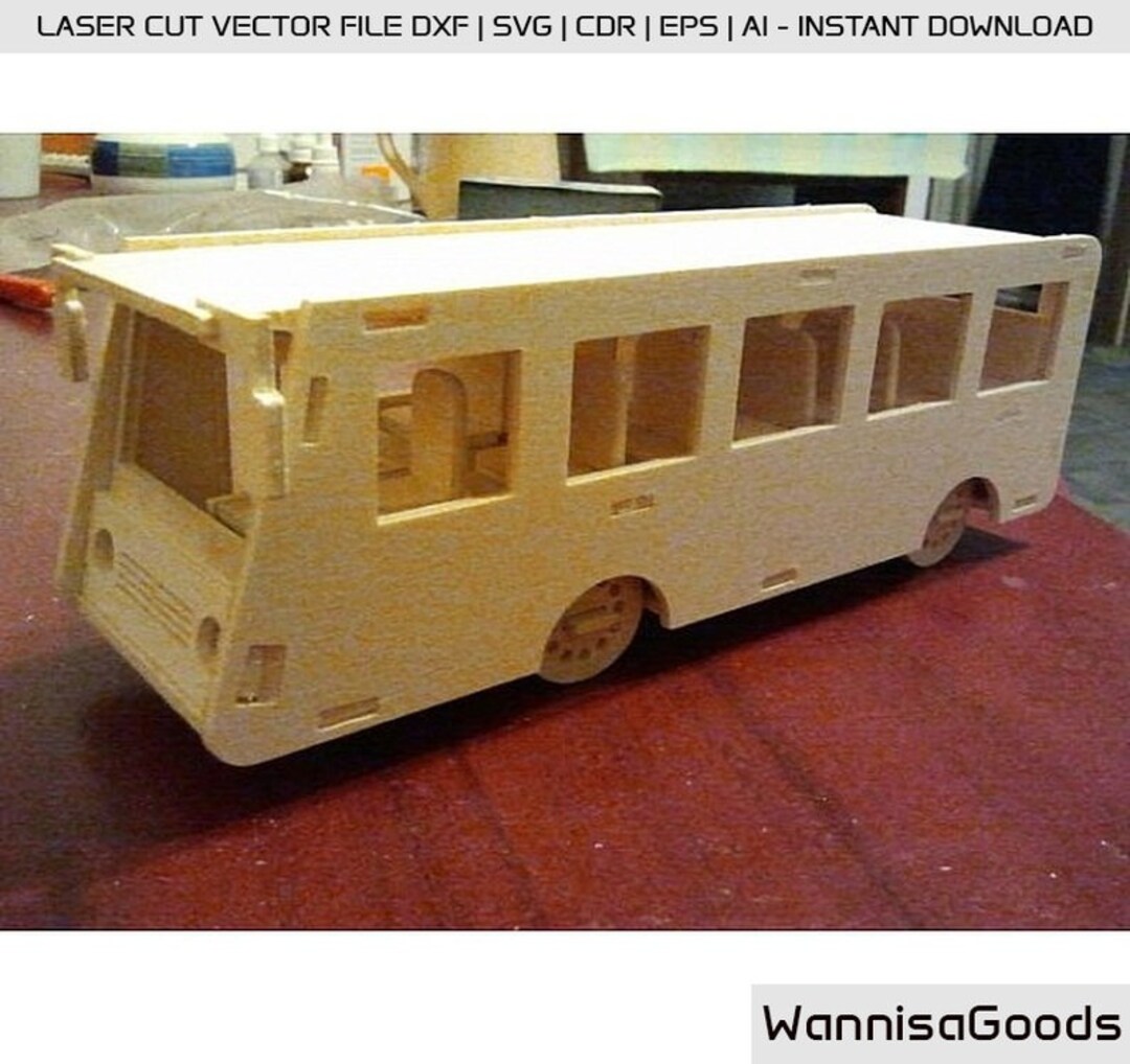 Laser Cut Puzzle Bus Dxf Files for Cnc Cars and Vehicles Laser Cut Cnc ...