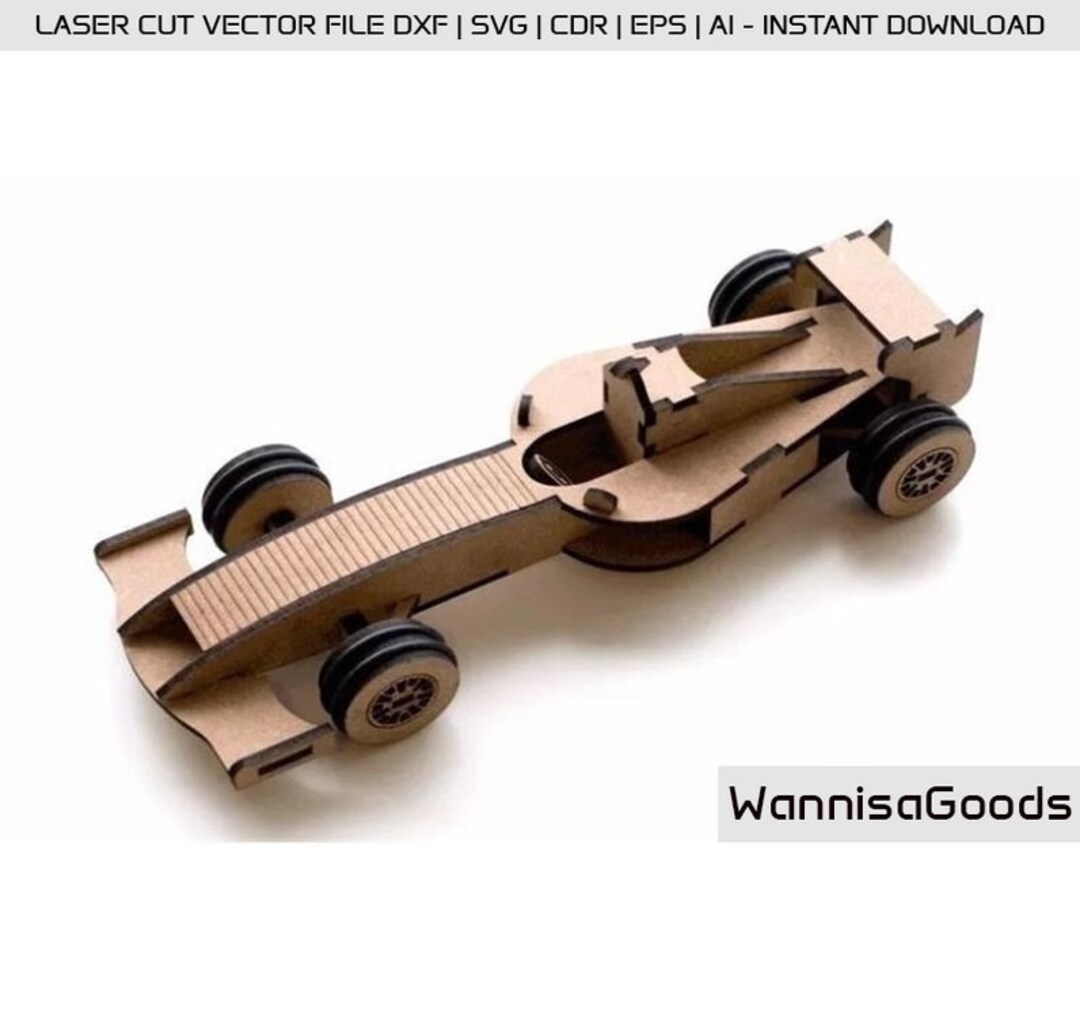 Laser Cut File Flexible Plywood Racing Car Digital Puzzle Cars and ...