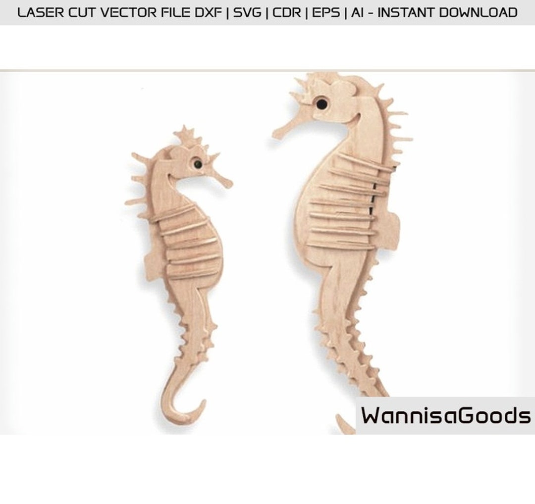 Laser Cut Puzzle Sea Horse Laser Cutting Animals Laser File Laser ...