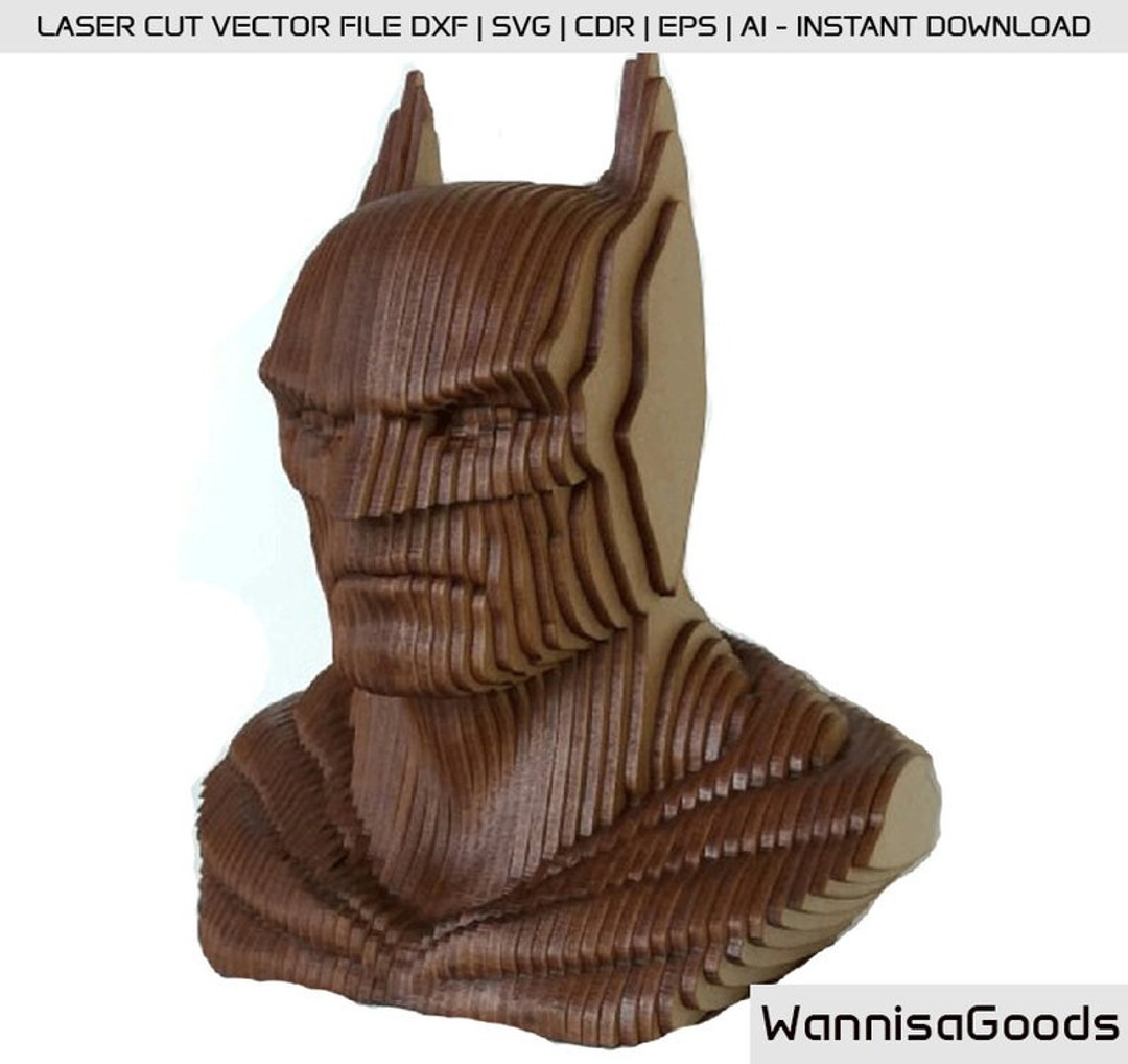 Laser Cut Puzzle Batman Head Sculpture Vector Laser Cut Different ...
