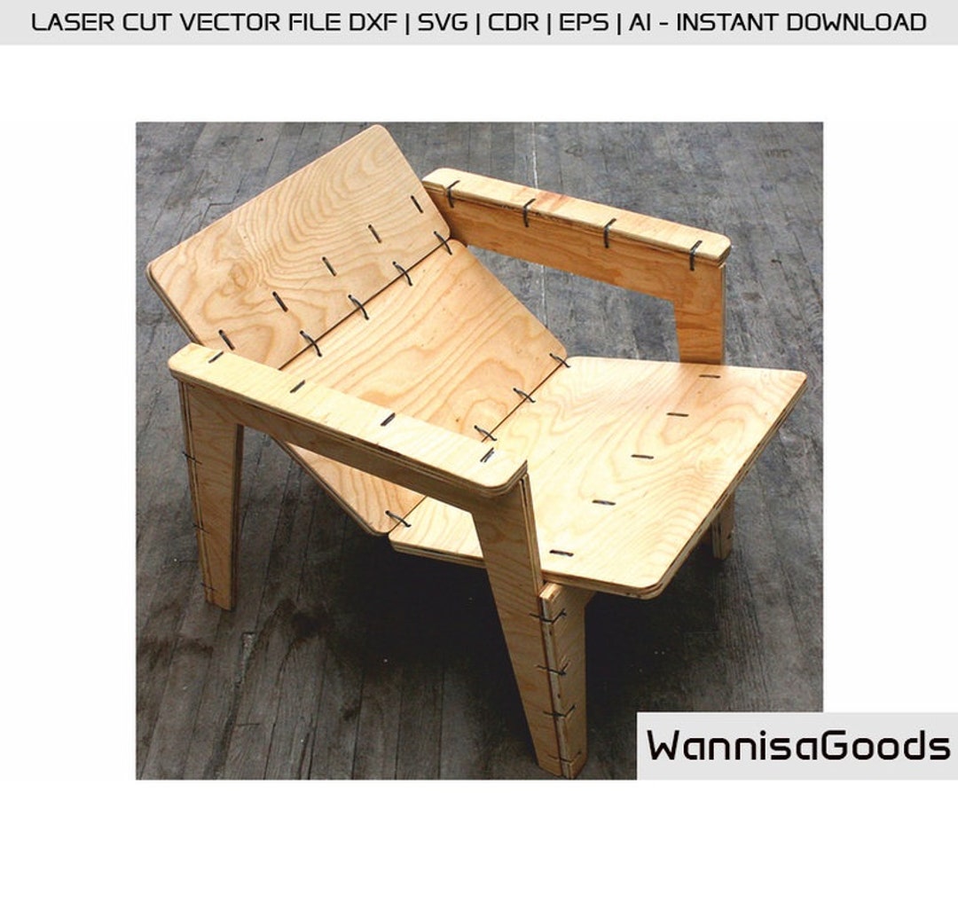 Laser Cut Puzzle Chair on Clamps Puzzle Svg Furniture Cnc Pattern Laser ...