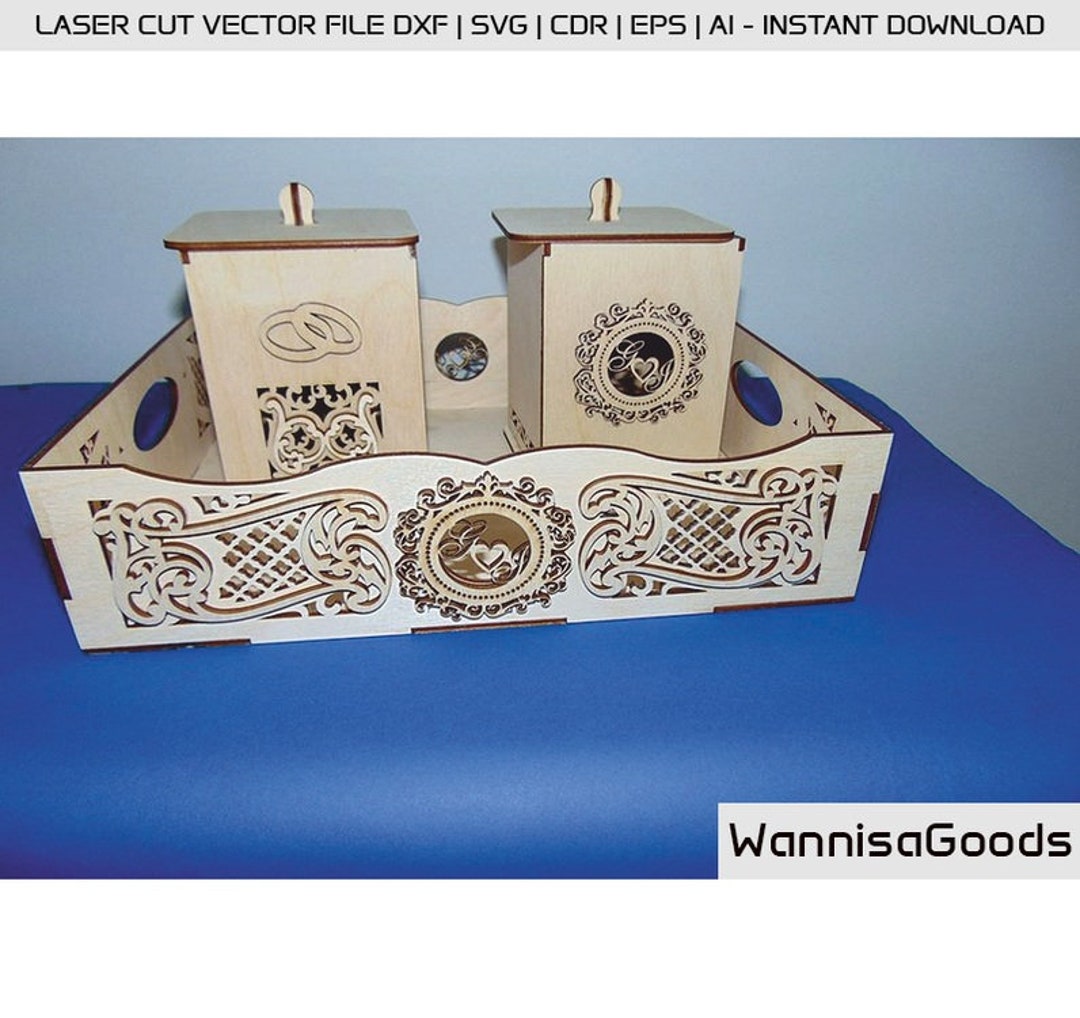 Laser Cut Puzzle Wedding Tray Dxf Files for Cnc Coasters Laser Cut Cnc ...