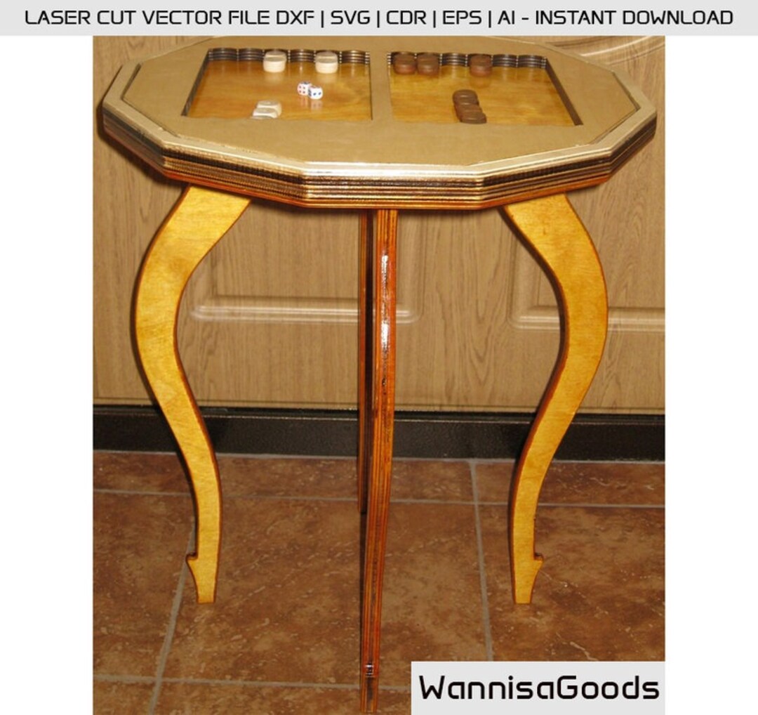 Laser Cut Puzzle Backgammon Table Plywood Furniture Laser Cut Vector ...