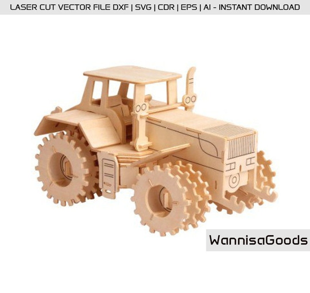 Laser Cut Puzzle Tractor Laser Cut File Cars and Vehicles Cnc Files for ...