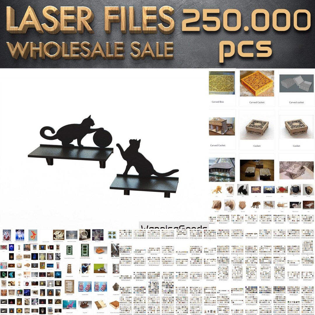 250.000 Laser Cut Files Shelves With Cats Laser Cut Files, Vector Model ...