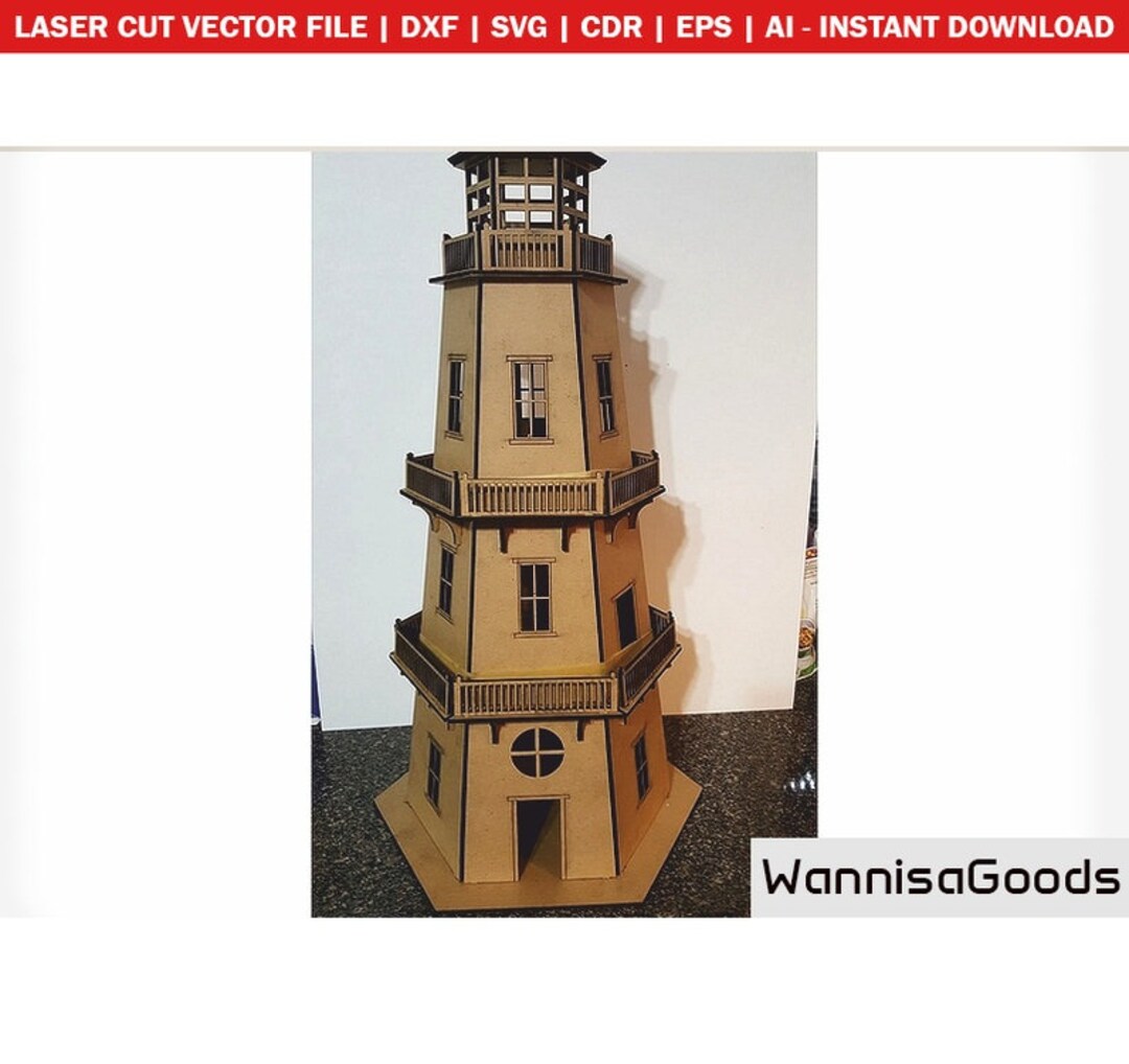 Lighthouse Laser Cut Files DXF, CDR, Vector Plans Glowforge Files ...