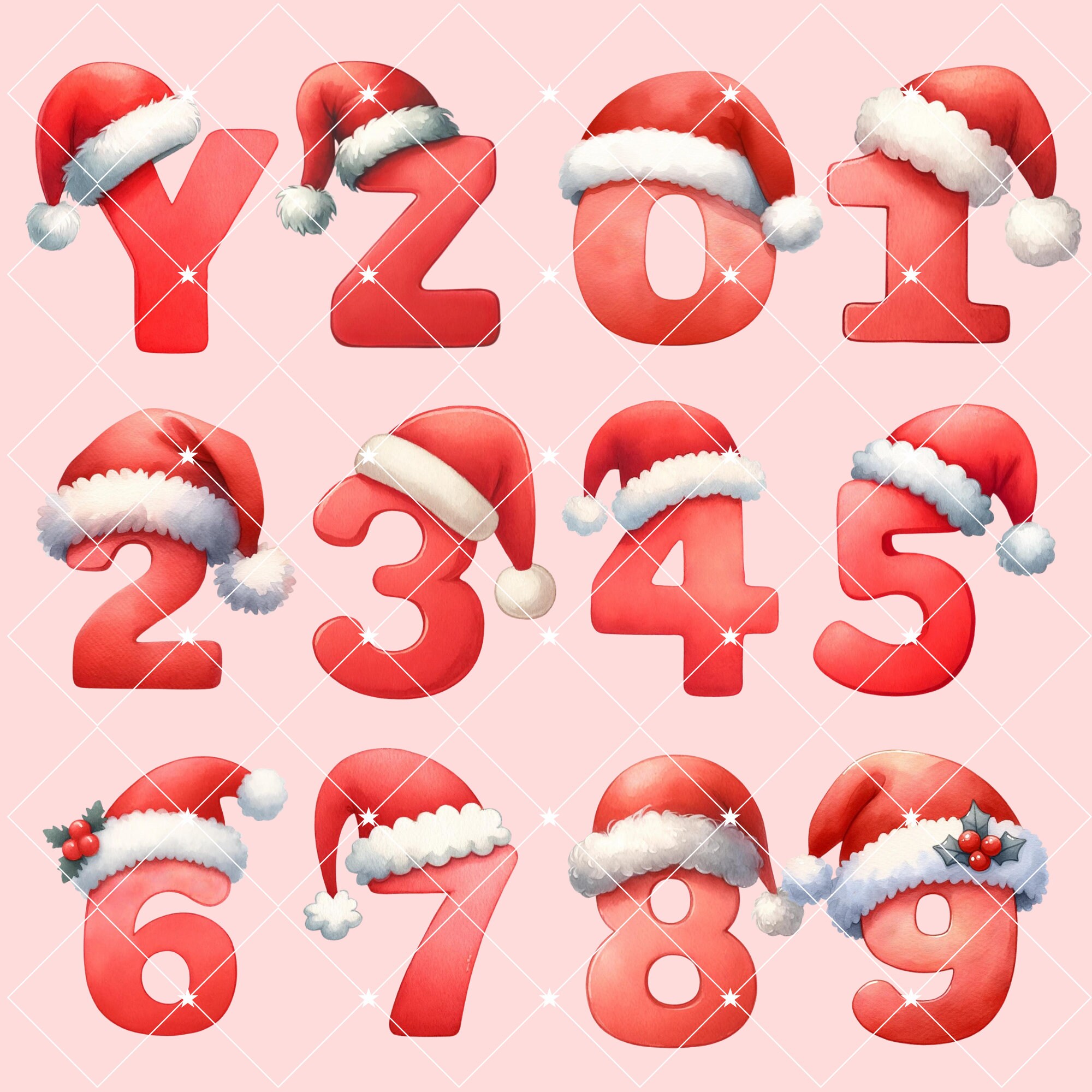 Watercolor Christmas Alphabet and Numbers, Alphabet Letters Bundle, A-Z ...