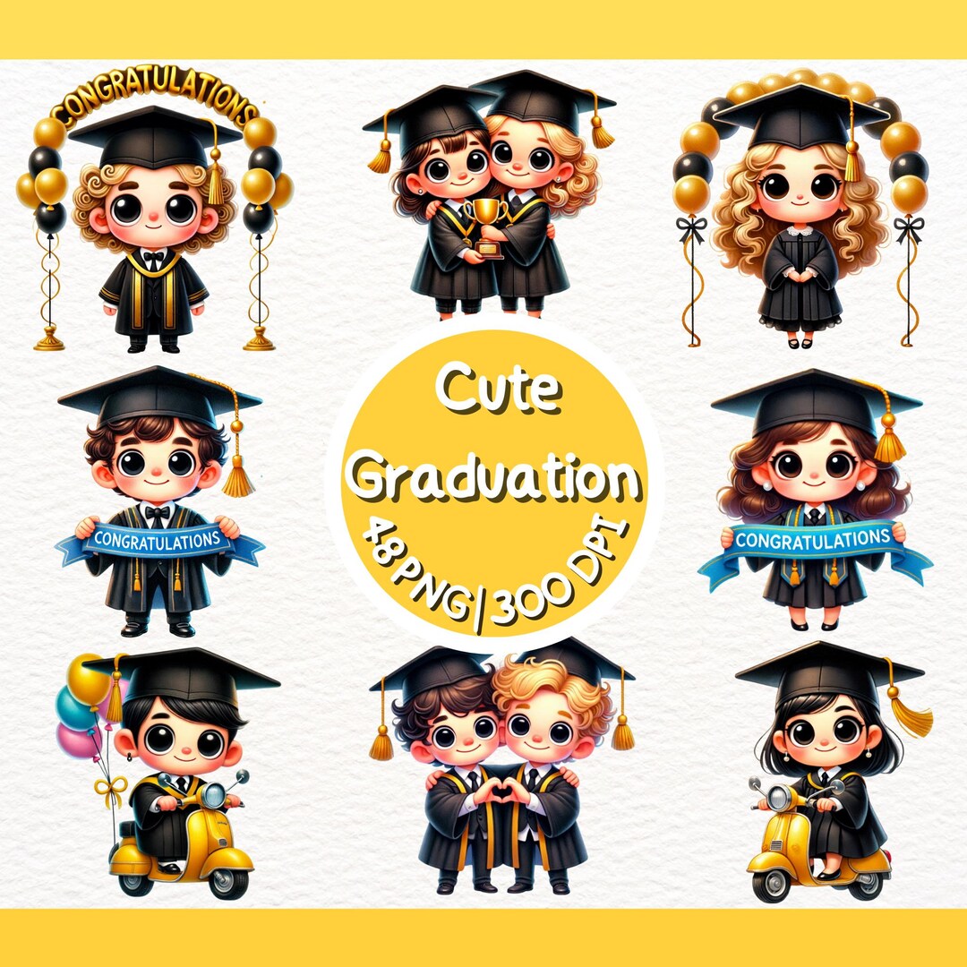 Cute Graduation Clipart | Cute Preschool & Kindergarten Graduation ...