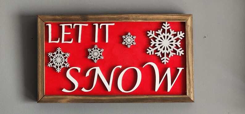 Rustic Let It Snow Sign - Etsy