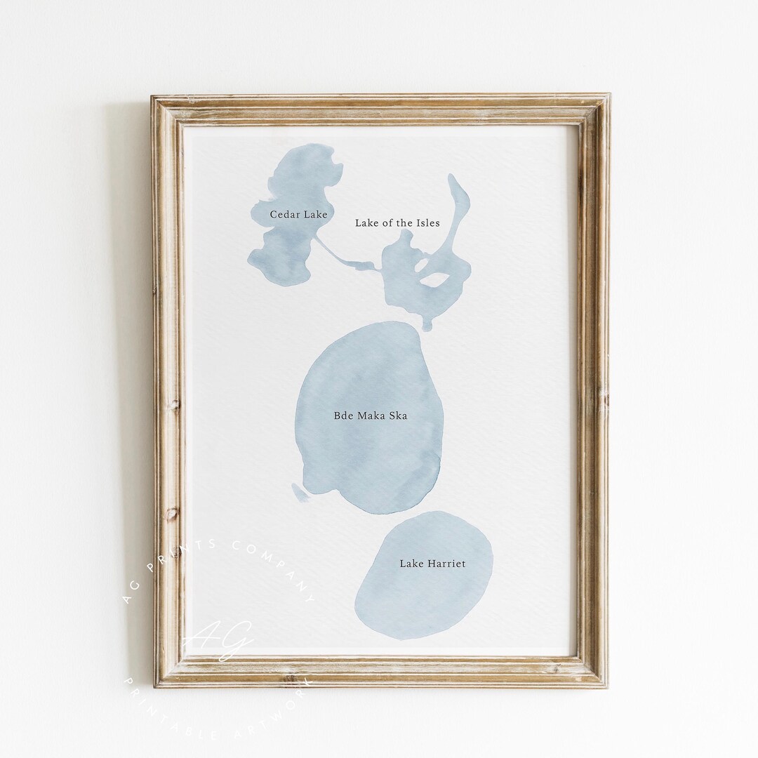 Minneapolis Chain of Lakes Watercolor Print: Bde Maka Ska (calhoun ...