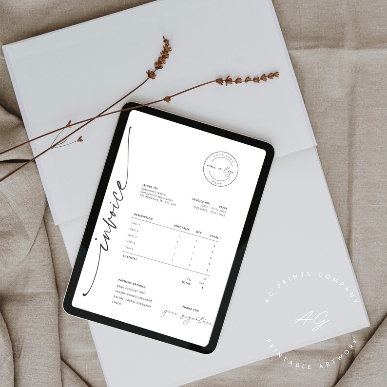 Editable Invoice Template | Modern Minimalist Design | Canva Business ...