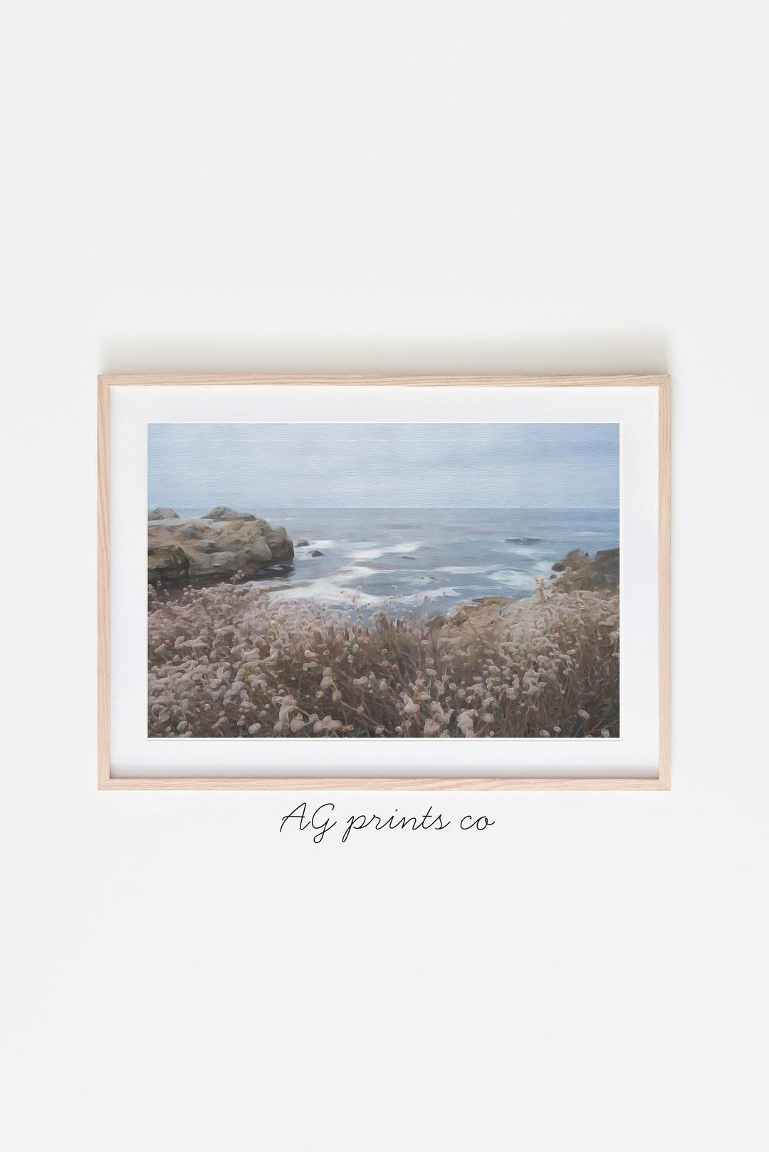 Coastal Digital Art Print, Moody Soft Hues and Vintage Aesthetic for ...