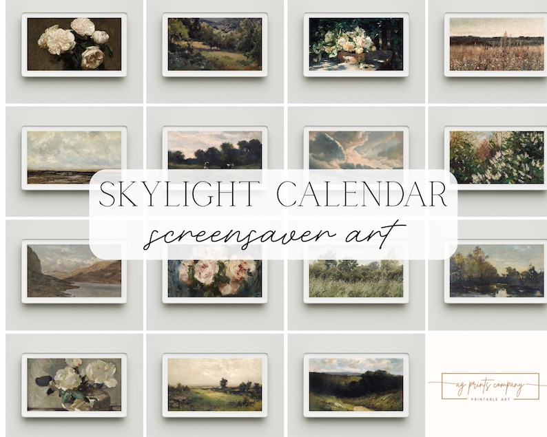 Skylight Calendar Art | Vintage Landscape Painting | Country Artwork ...