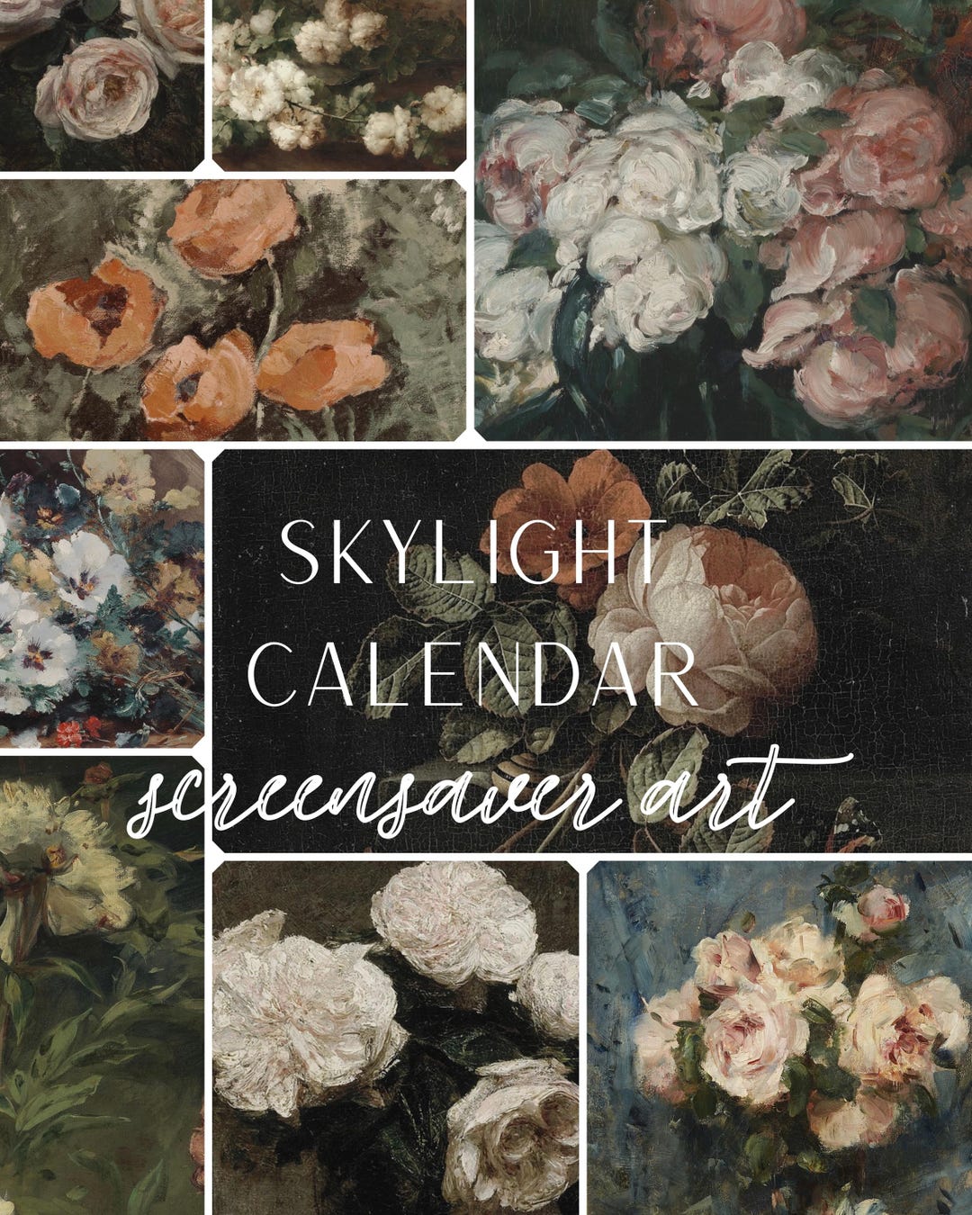Skylight Calendar Art - FLORAL Set of 20 Digital Screensaver Prints ...