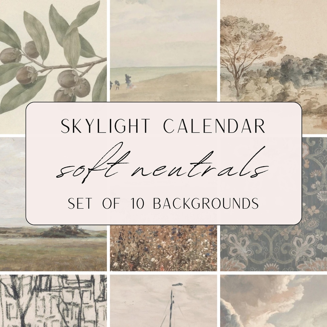 Skylight Calendar Art – Soft Neutrals | Set of 10 Aesthetic Landscape ...