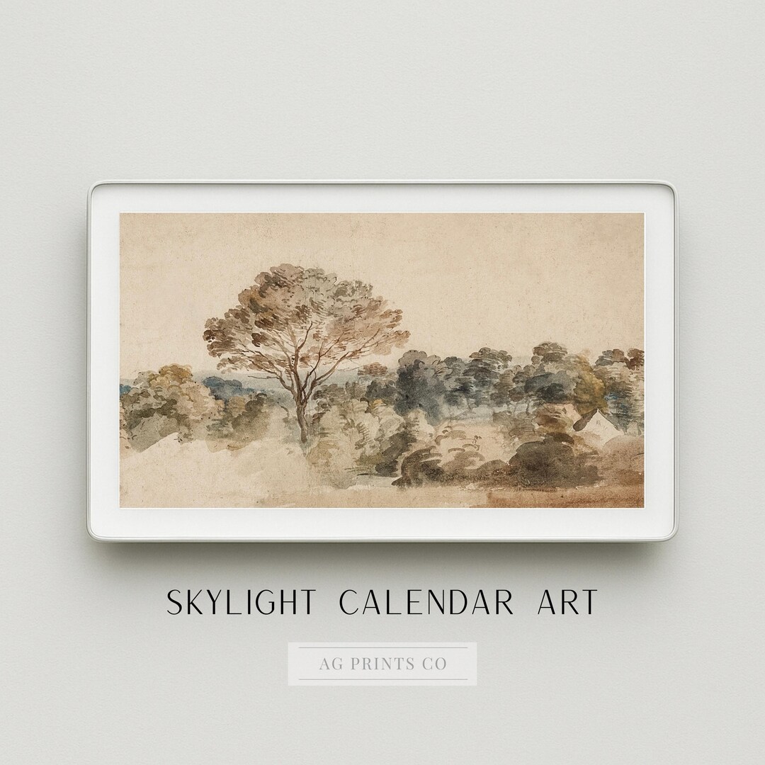 Skylight Calendar Art | Vintage Landscape Print | Country Artwork ...
