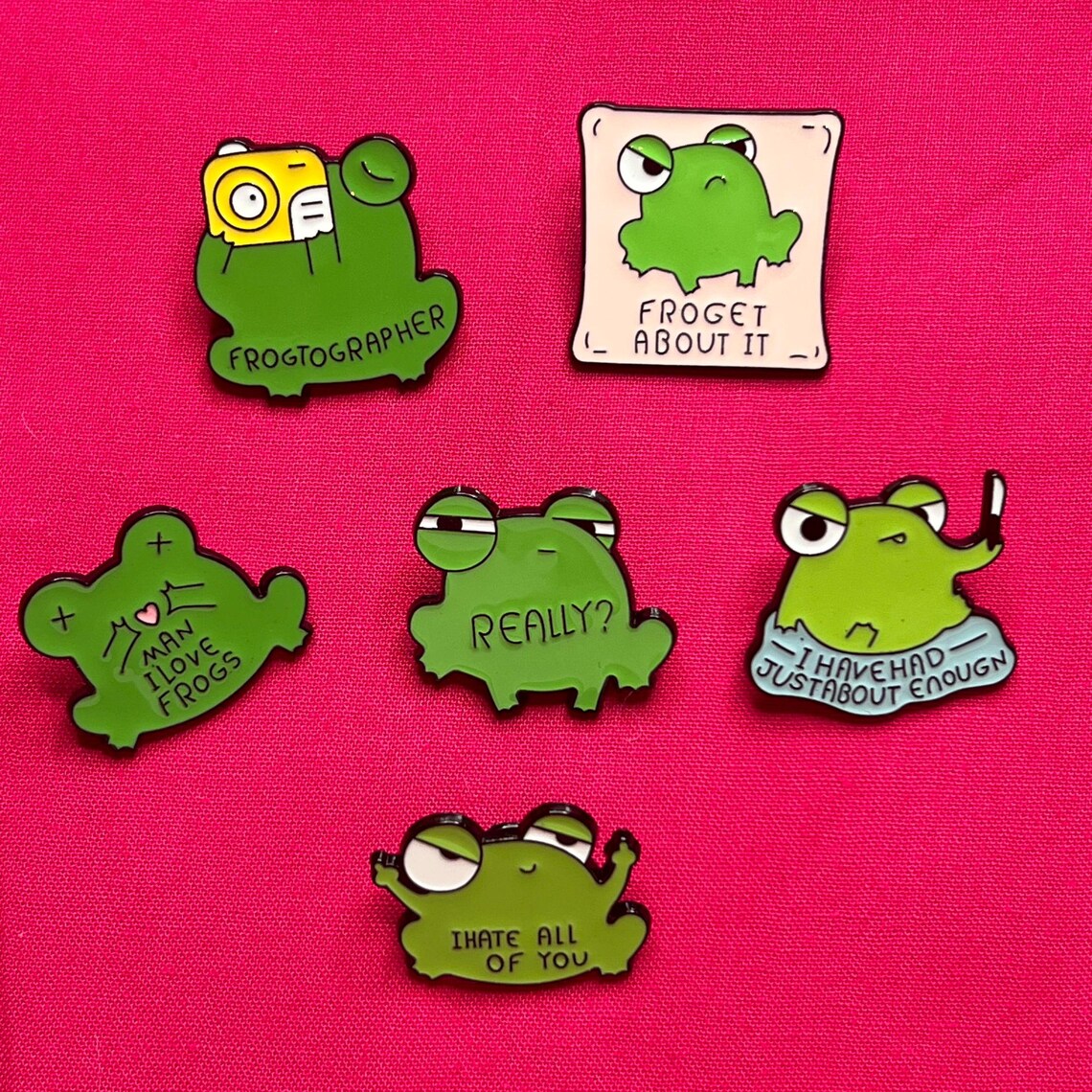 Cute Funny Frog Enamel Pin Badges: Frogs, Memes, Anime, Gift, Accessory ...