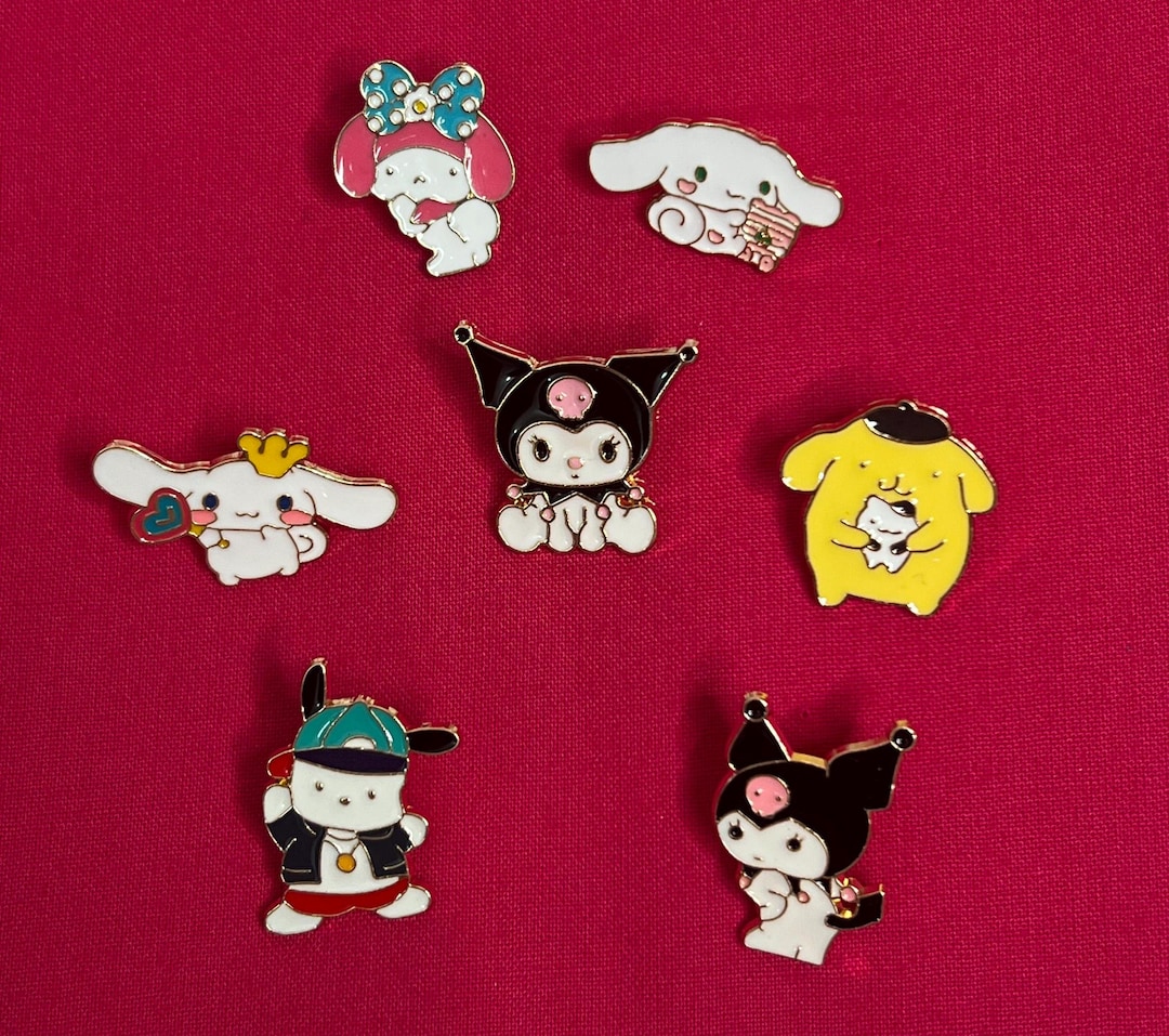 Sanrio Enamel Pin Badges: Kuromi, Cinnamoroll, My Melody, Pompompurin ...