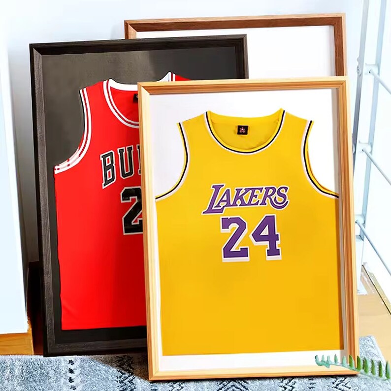 Solid Wood Jersey Display Case Frame Plexiglass Shadow Box for Posters ...