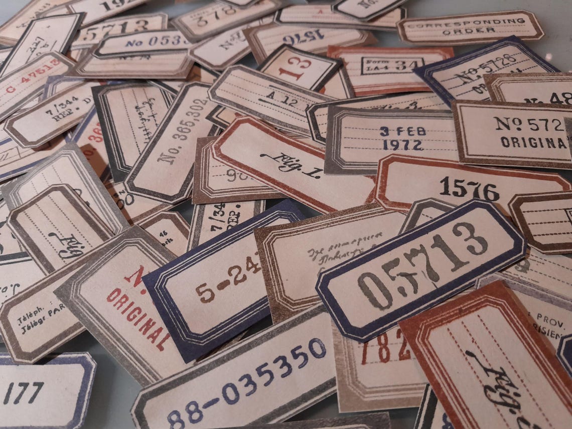 Retro Grungy Labels for Junk Journaling, Scrapbooking 2 Printable Pages ...