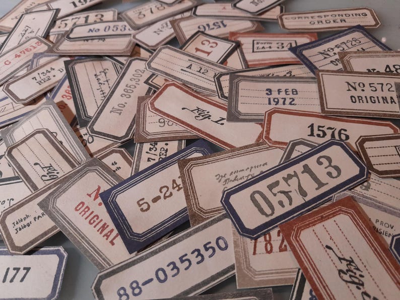 Retro Grungy Labels for Junk Journaling, Scrapbooking 2 Printable Pages ...