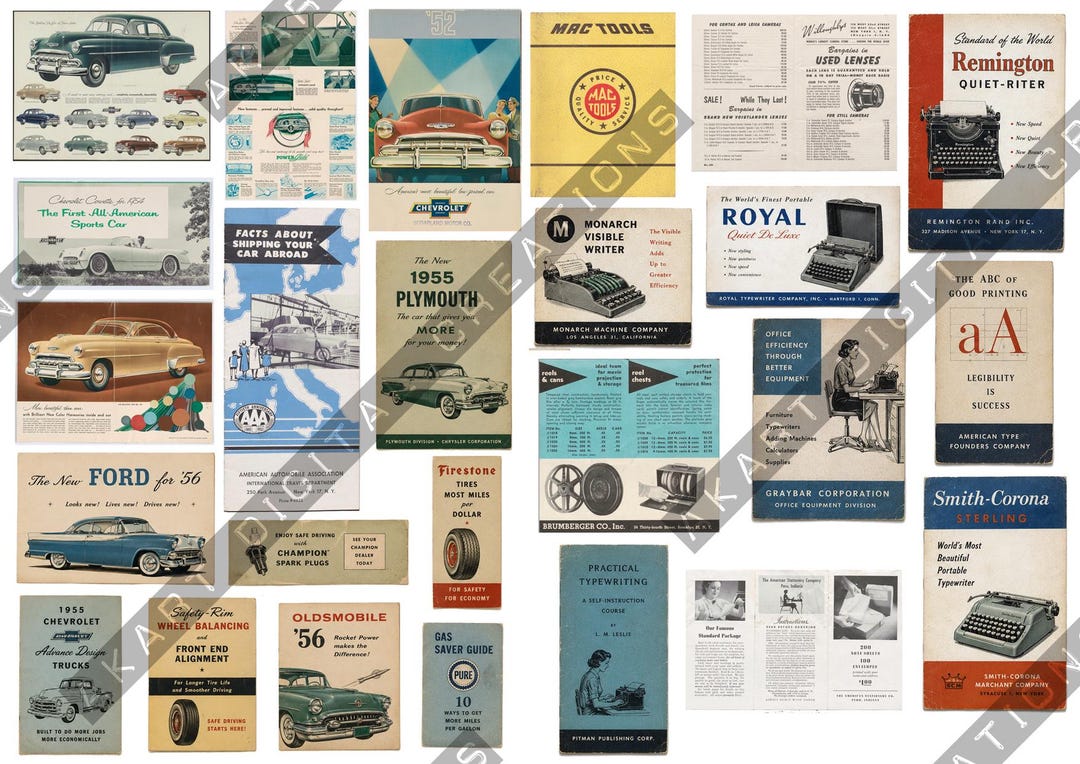 Vintage 50s Ads and Pamphlets Ephemera Pack for Junk Journaling ...
