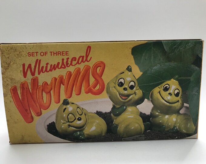Vintage Set of 3 Whimsical Worms in Box - Etsy