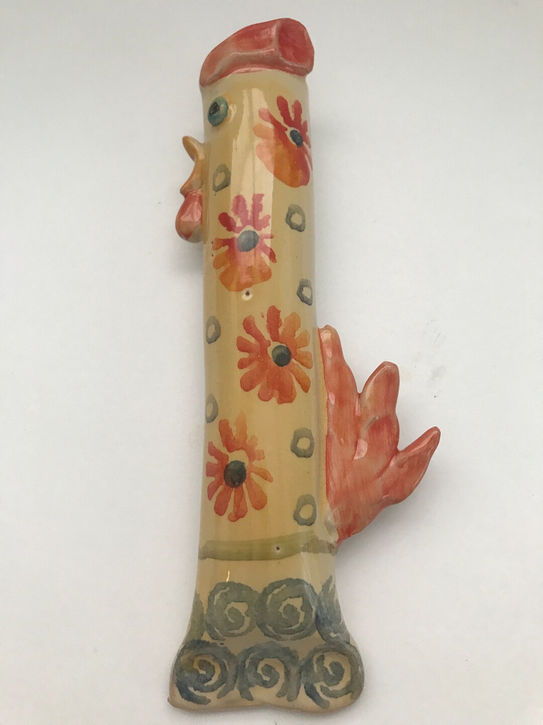 Art Pottery Chicken Wall Pocket - Etsy