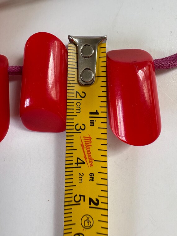 Vintage Cherry Red Bakelite Statement Necklace - Gem