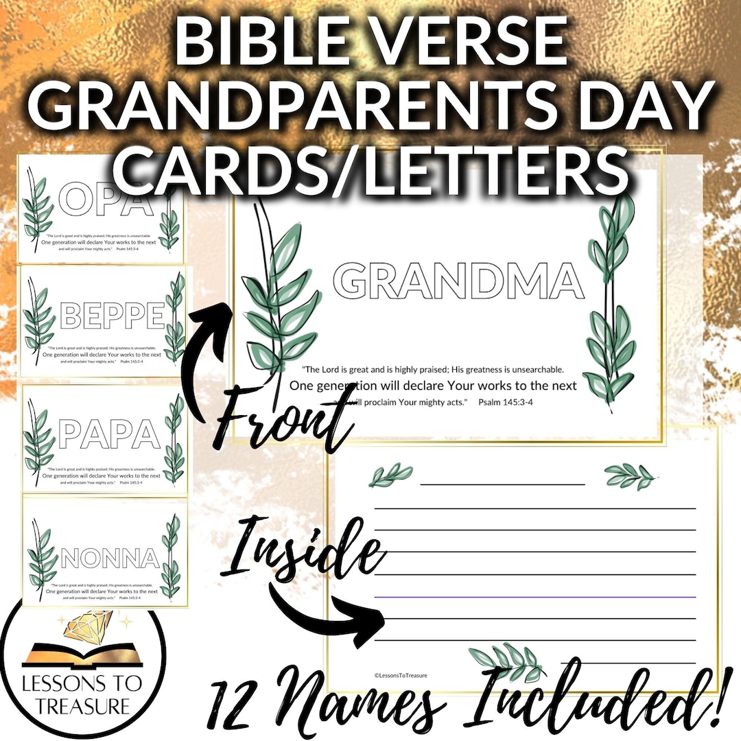 Christian Grandparents Day Cards Bible Verse - Etsy