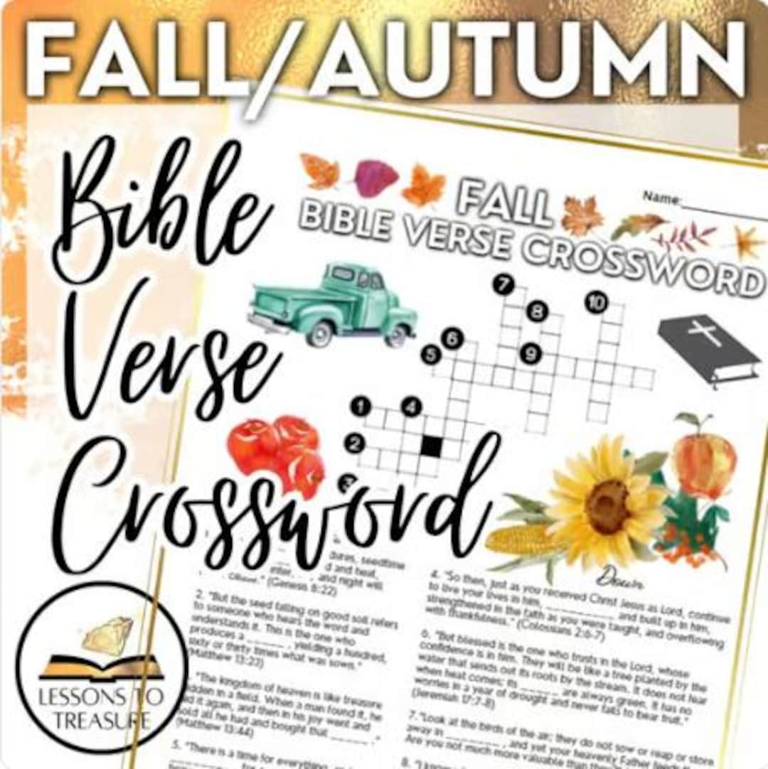 Crucigrama de versículos bíblicos de otoño: otoño, cosecha, religioso ...