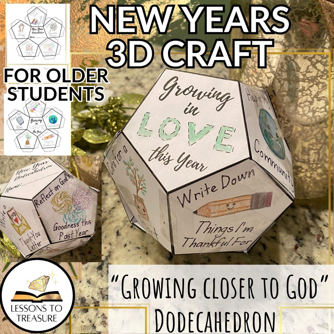 New Years 3D Craft Christian Growing Closer to God, Dodecahedron, Older ...