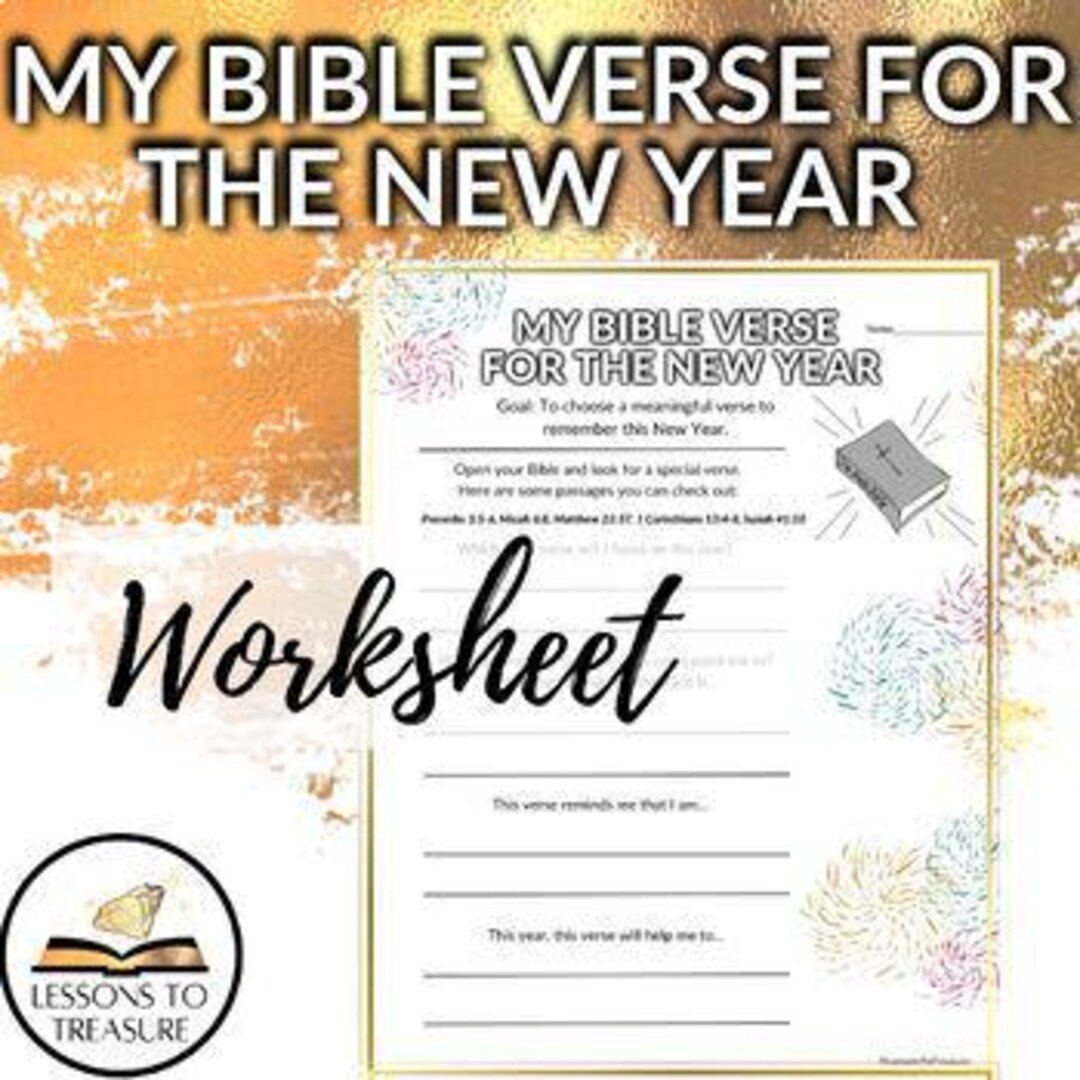 My Bible Verse for the New Year Worksheet-christian, Lesson, Religious ...