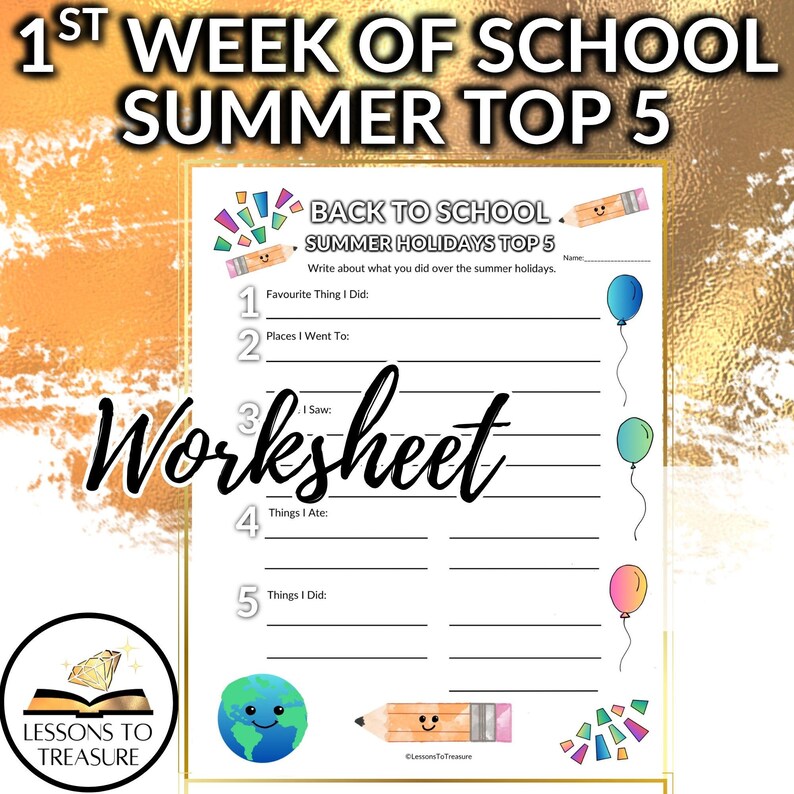 1st Week of School Summer Top 5, Back to School, Summer Reflection ...