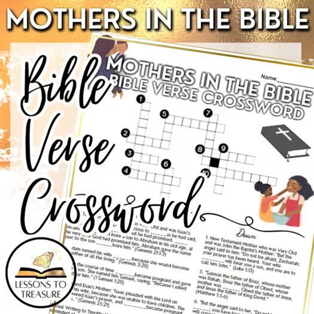Mother's Day Mothers in the Bible Verse Crossword-christian Scripture ...