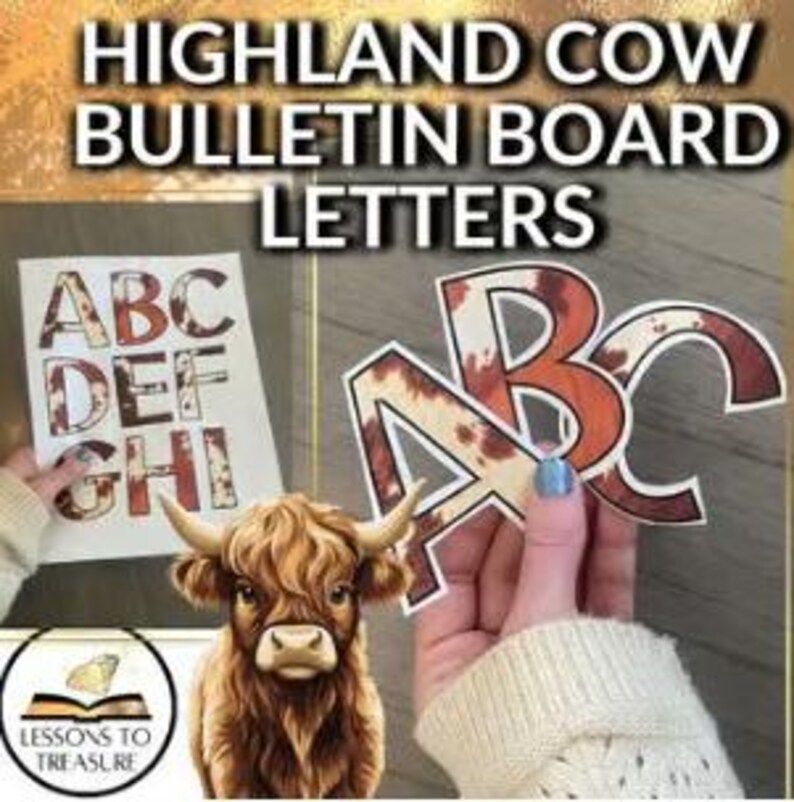 Highland Cow Bulletin Board Letters - Etsy
