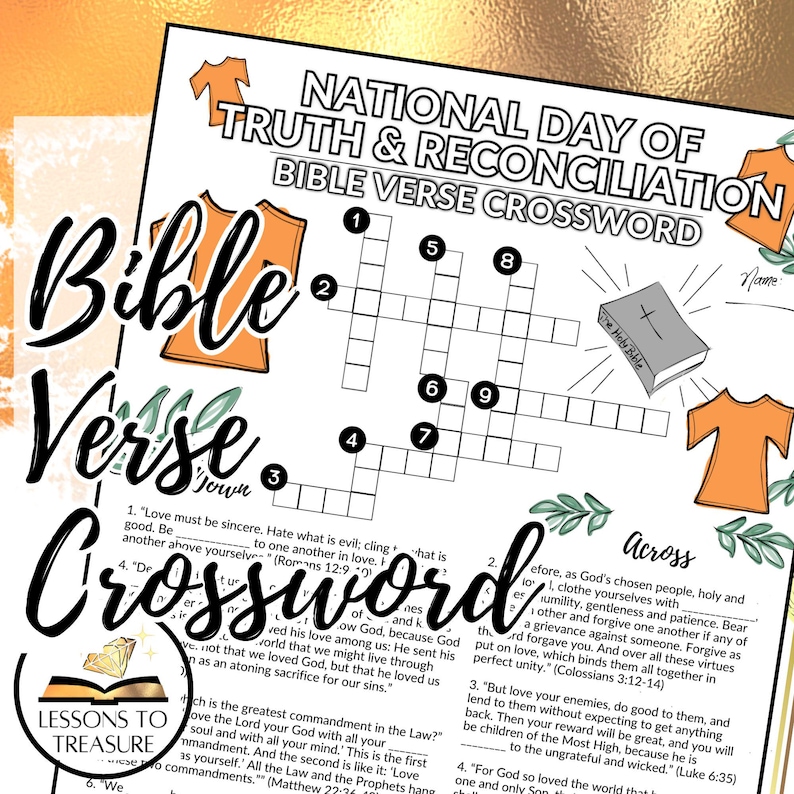National Day of Truth and Reconciliation Bible Verse Crossword ...
