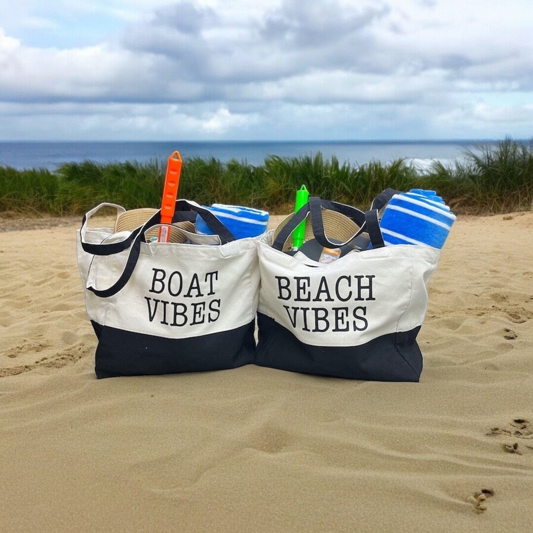 Large Tote | Beach Vibes | Boat Vibes | Lake Vibes | Weekend Vibes ...