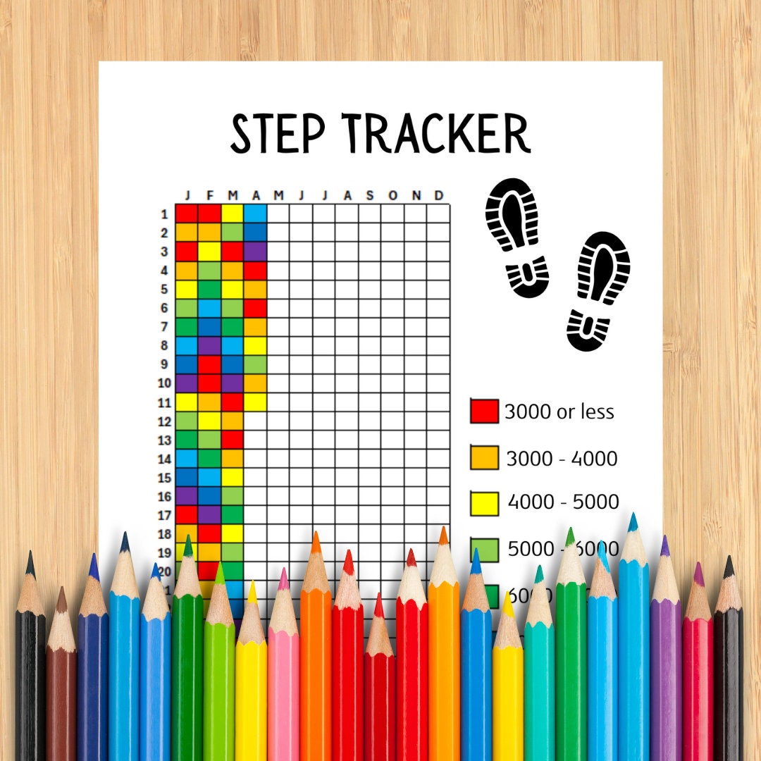 Step Tracker Printable Tracker Yearly Tracker Journalism Tracker Health ...