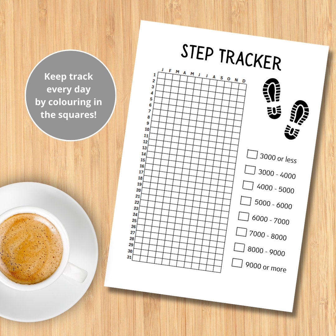 Step Tracker Printable Tracker Yearly Tracker Journalism Tracker Health ...