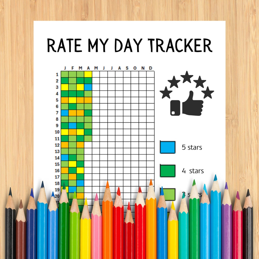 Rate My Day Tracker Printable Tracker Yearly Tracker Journalism Tracker ... Rate My Day Tracker Printable Tracker Yearly Tracker Journalism Tracker ...