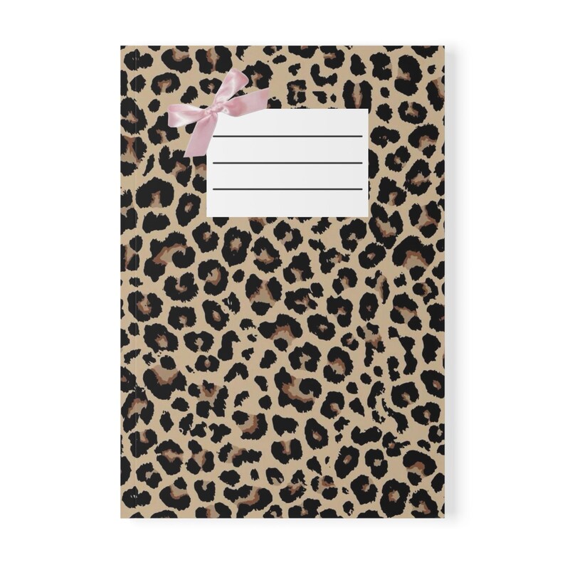 Leopard Print Pink Bow Notebook, A5 Journal - Etsy