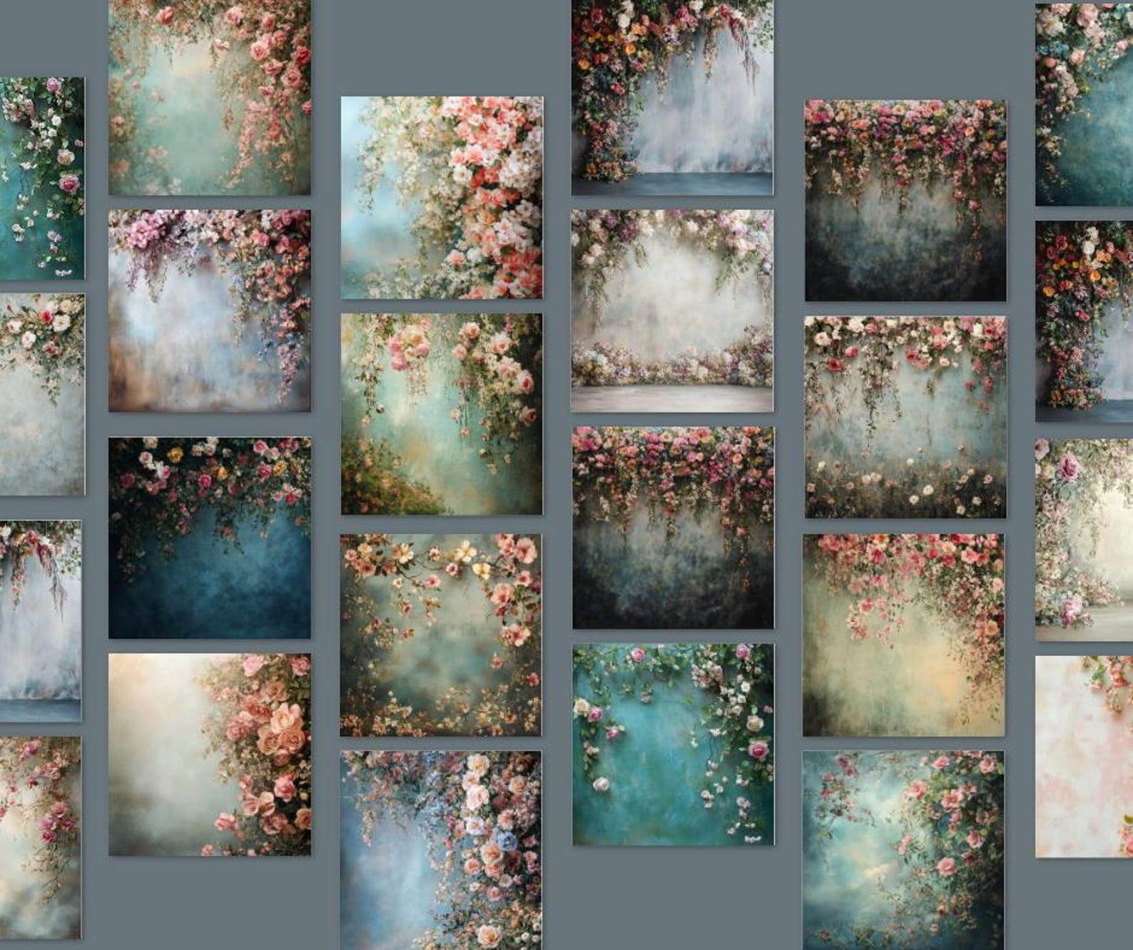 43 Editable Floral Backdrops | Aesthetic Digital Backgrounds for Canva ...