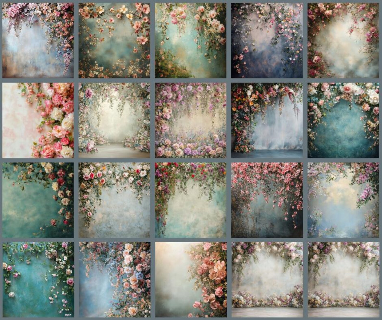 43 Editable Floral Backdrops | Aesthetic Digital Backgrounds for Canva ...