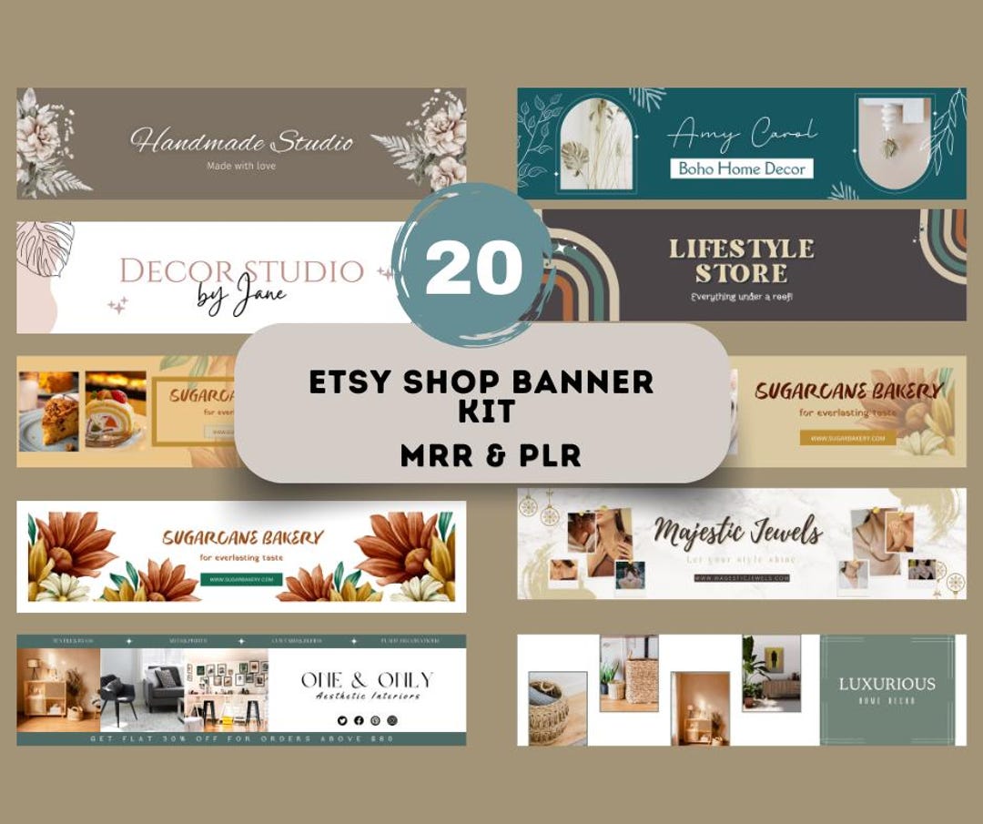 20 Etsy Banner Kit Editable Etsy Banners Canva Shop Banners Etsy ...