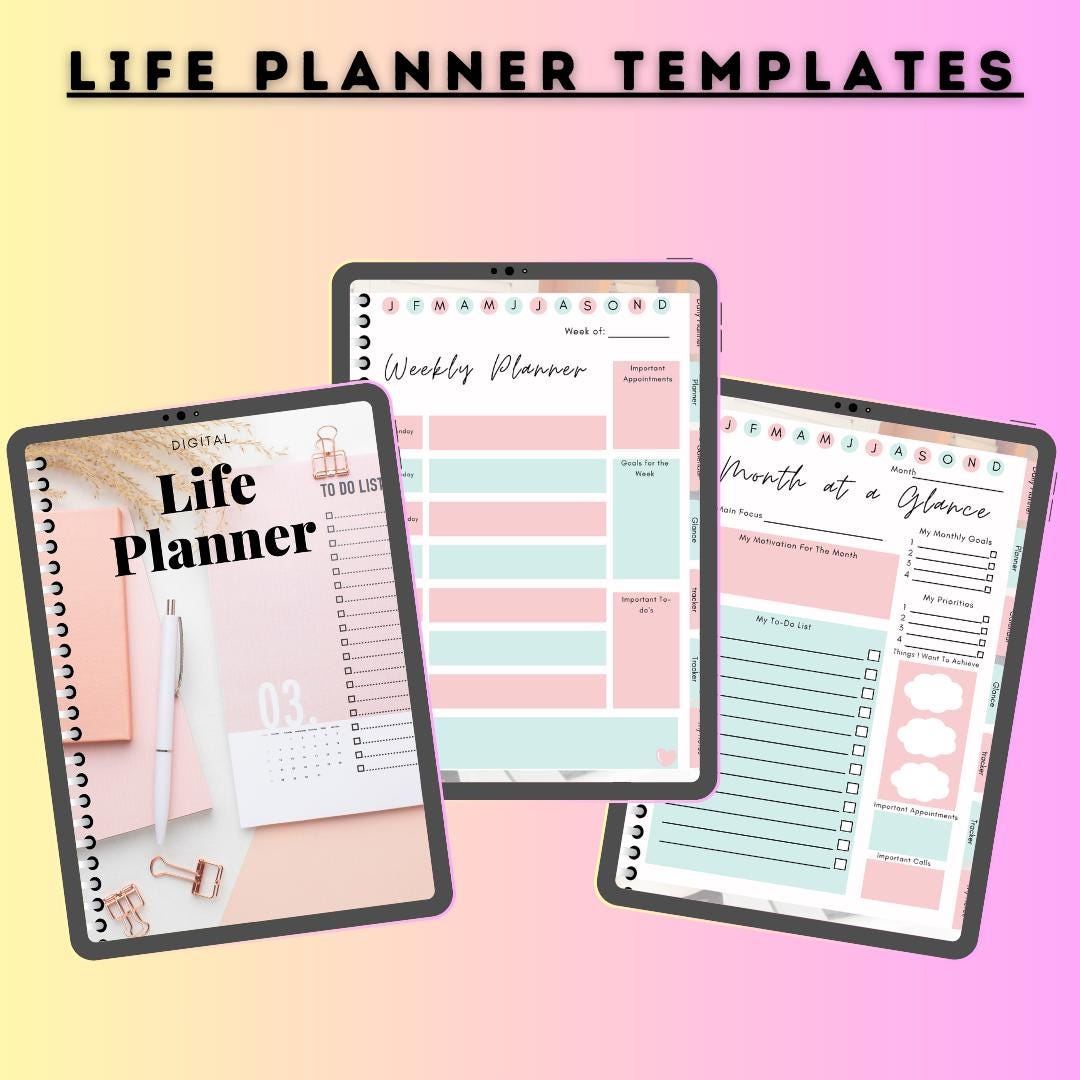 Life Planner Templates | Editable Canva Designs for Daily Organization ...